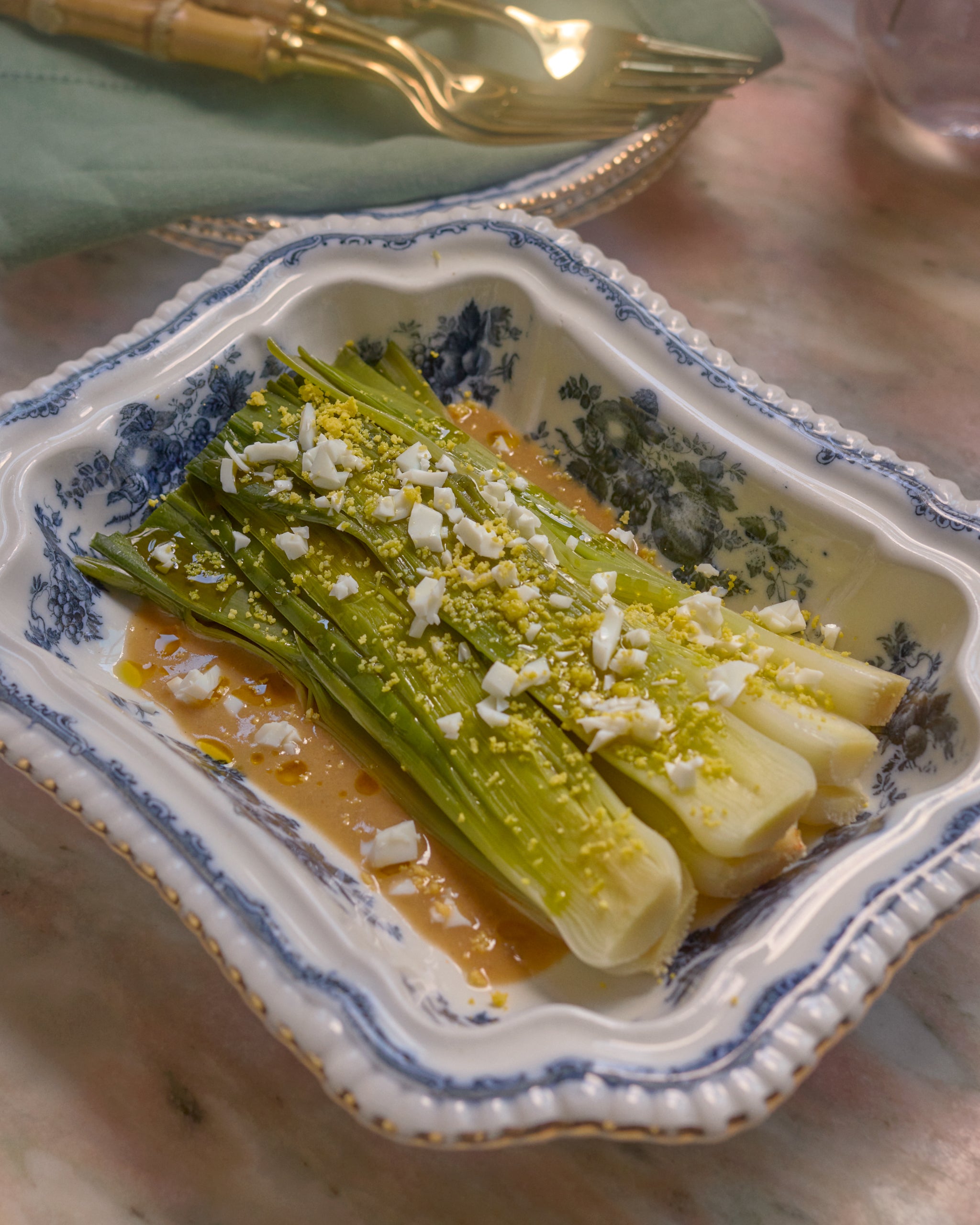 Chilled Leeks with Anchovy Dressing – Flamingo Estate