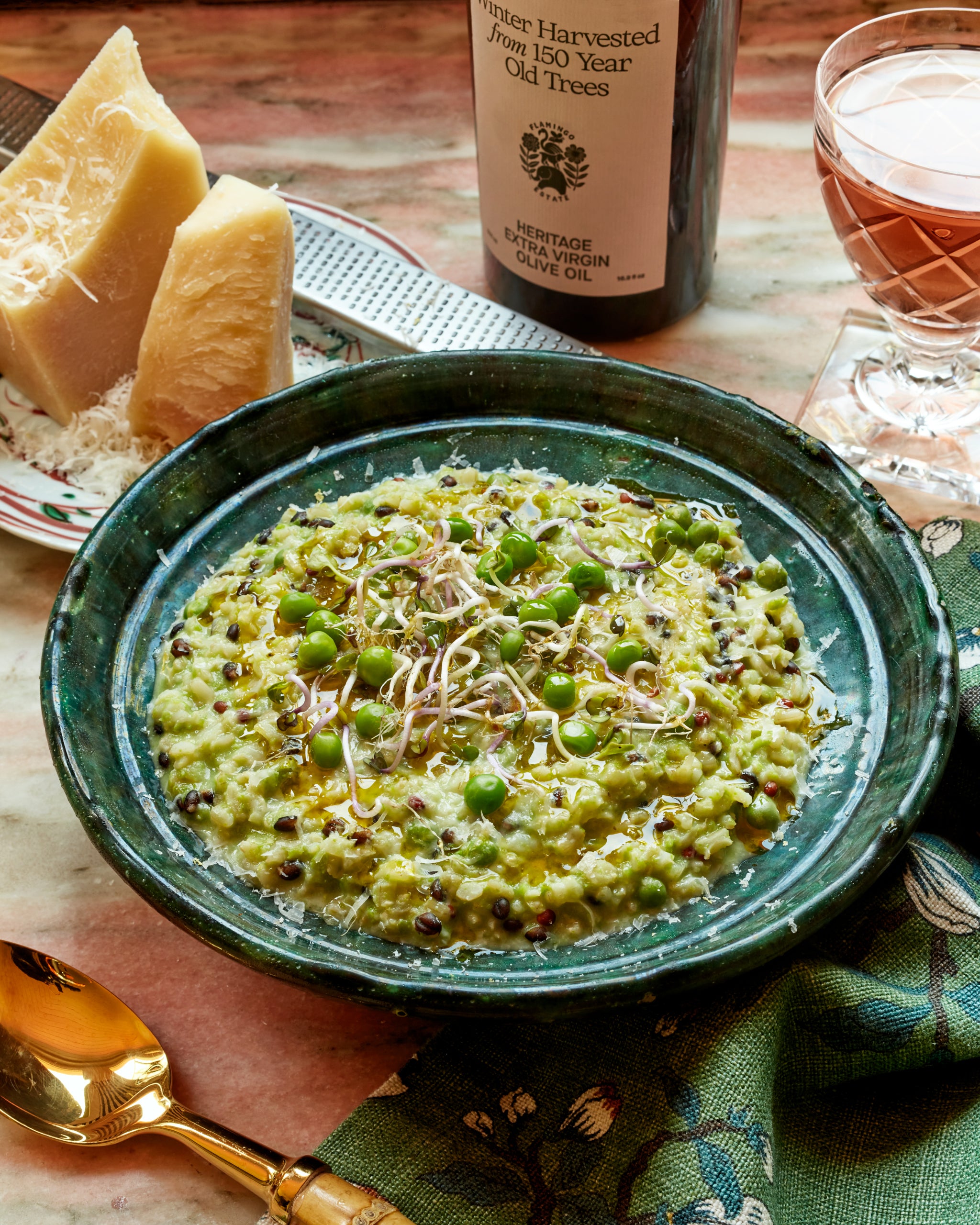 Vibrant Pea Risotto – Flamingo Estate