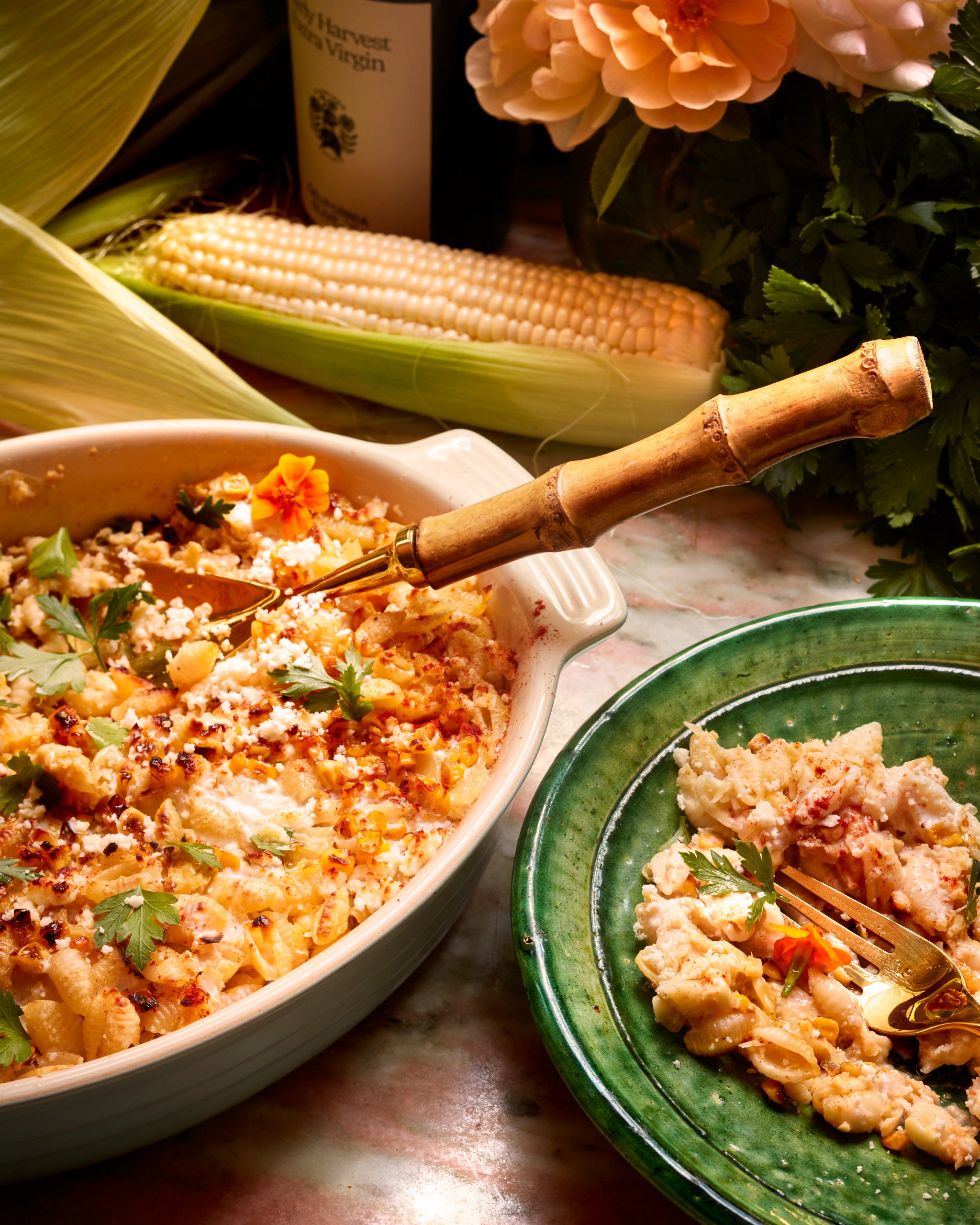 Baked Elote Cavatappi – Flamingo Estate